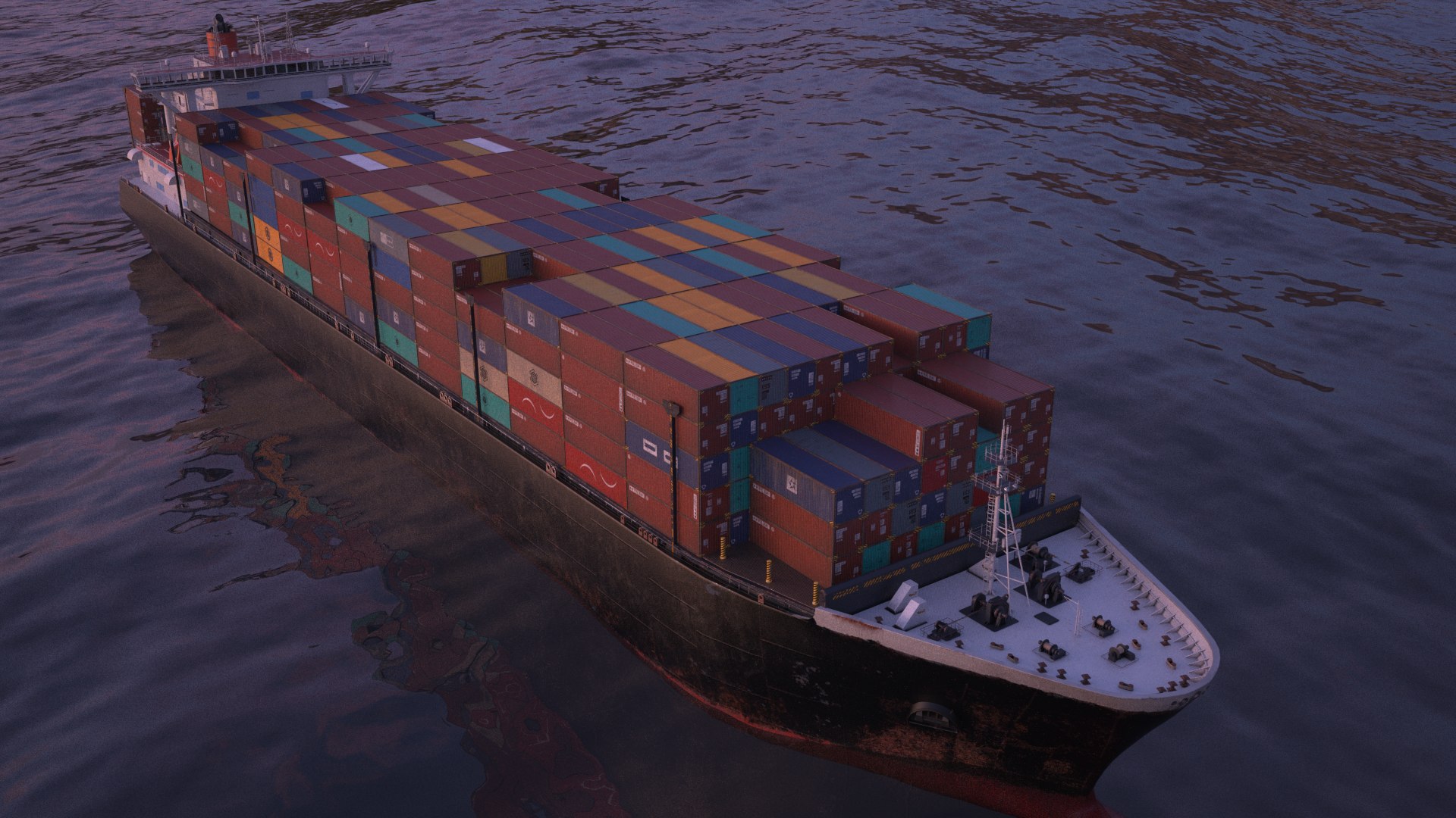 Realtime Container Cargo Ship 3D Model - TurboSquid 2162481