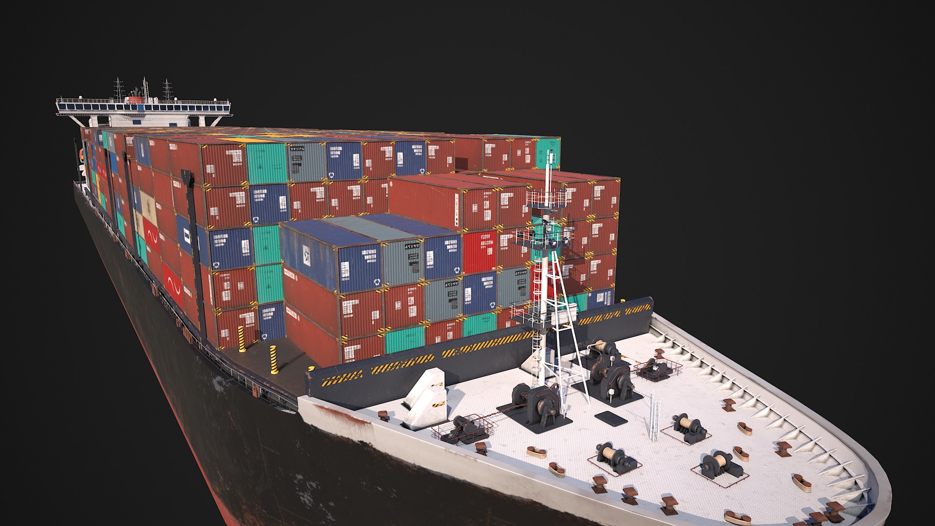 Realtime Container Cargo Ship 3D Model - TurboSquid 2162481