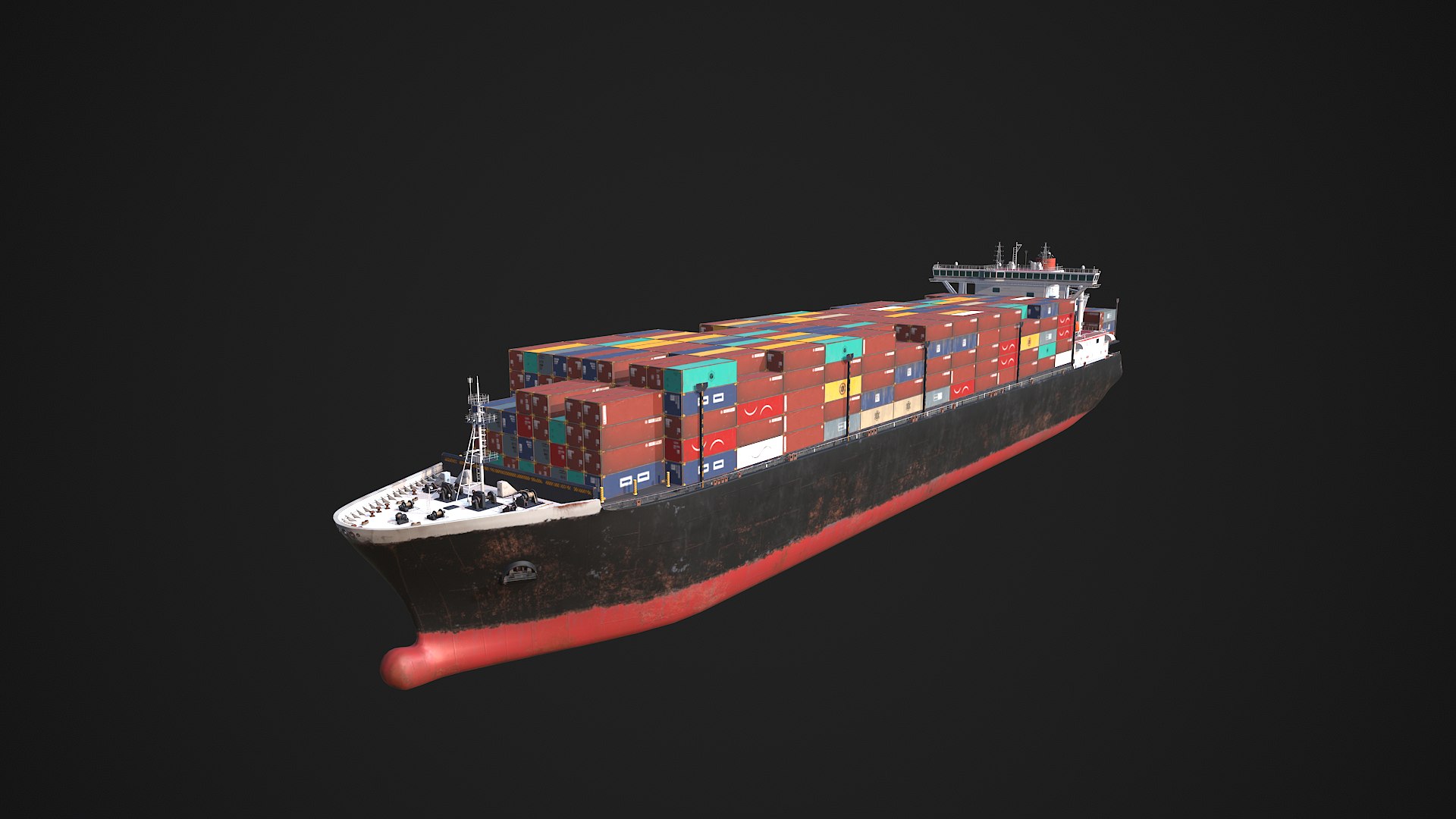 Realtime Container Cargo Ship 3D Model - TurboSquid 2162481