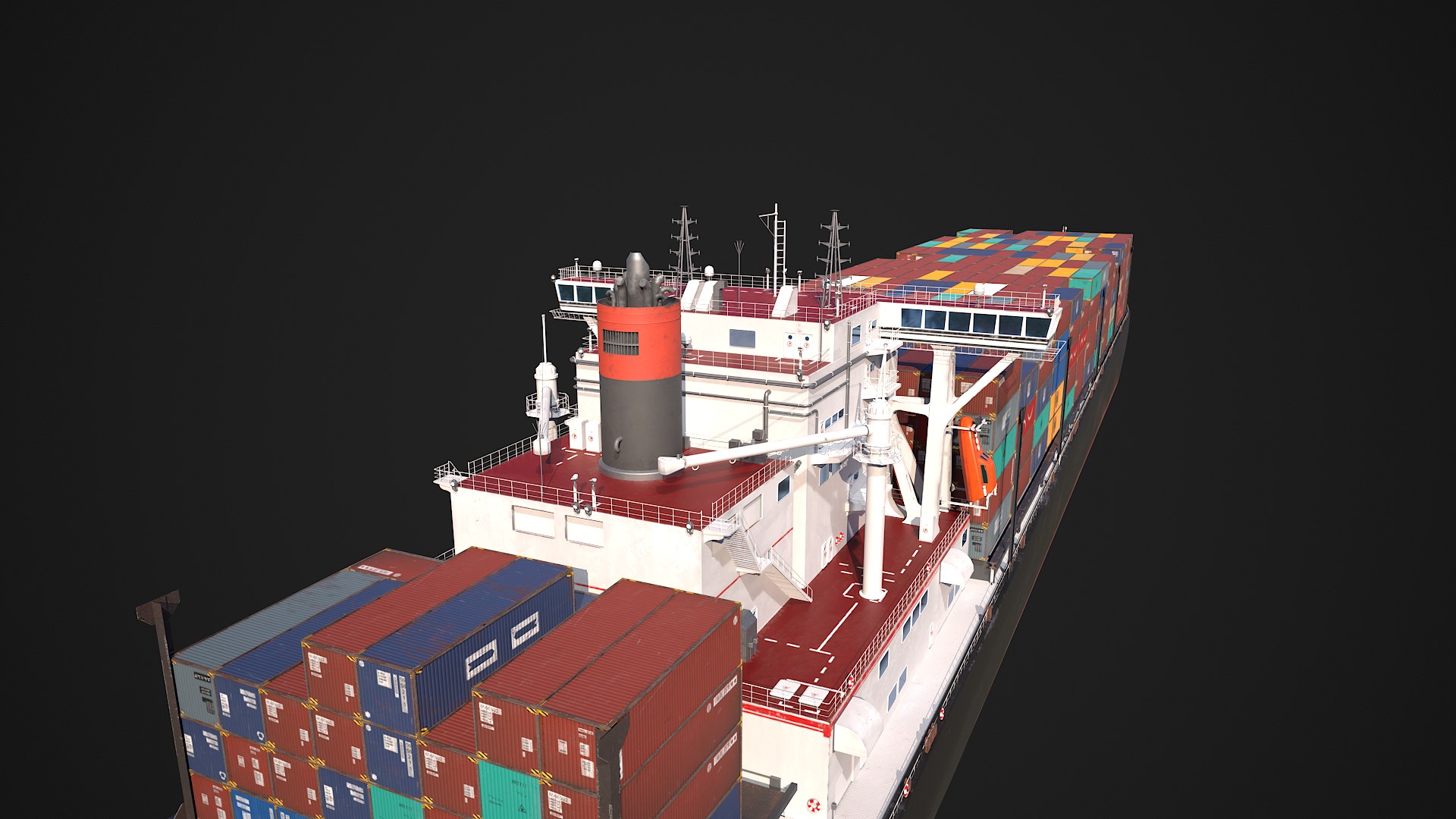 Realtime Container Cargo Ship 3D Model - TurboSquid 2162481