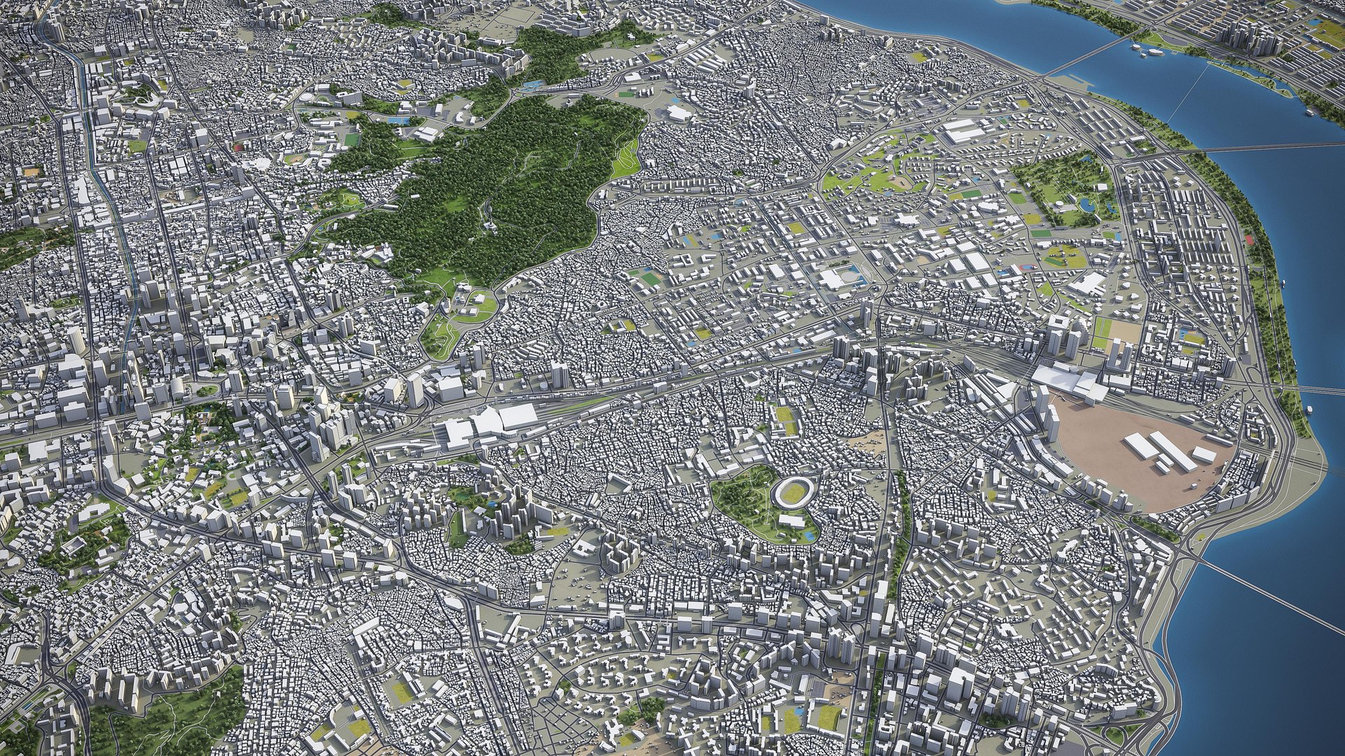 Seoul Korea Urban 3D Model - TurboSquid 1334516