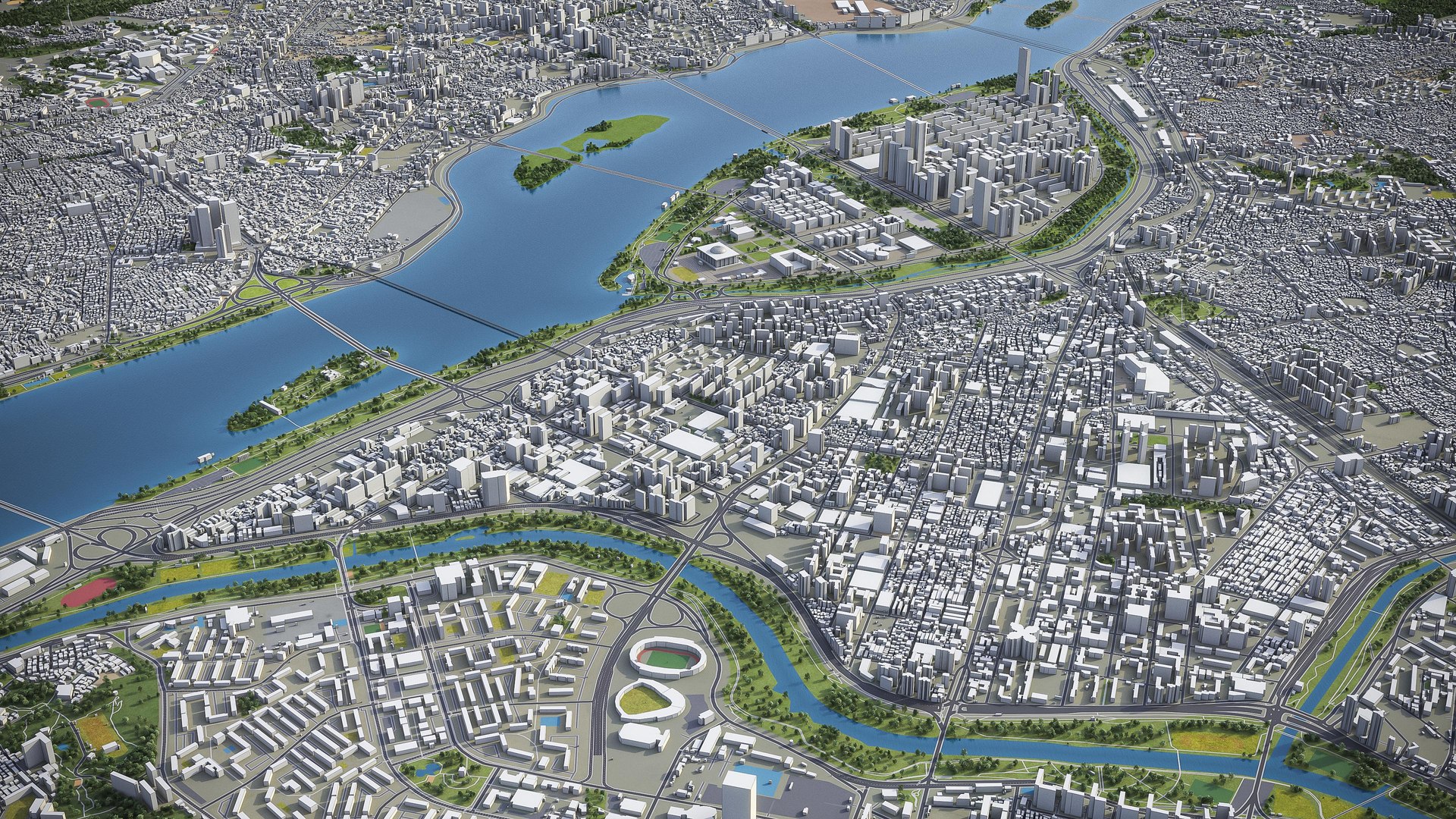 Seoul korea urban 3D model - TurboSquid 1334516