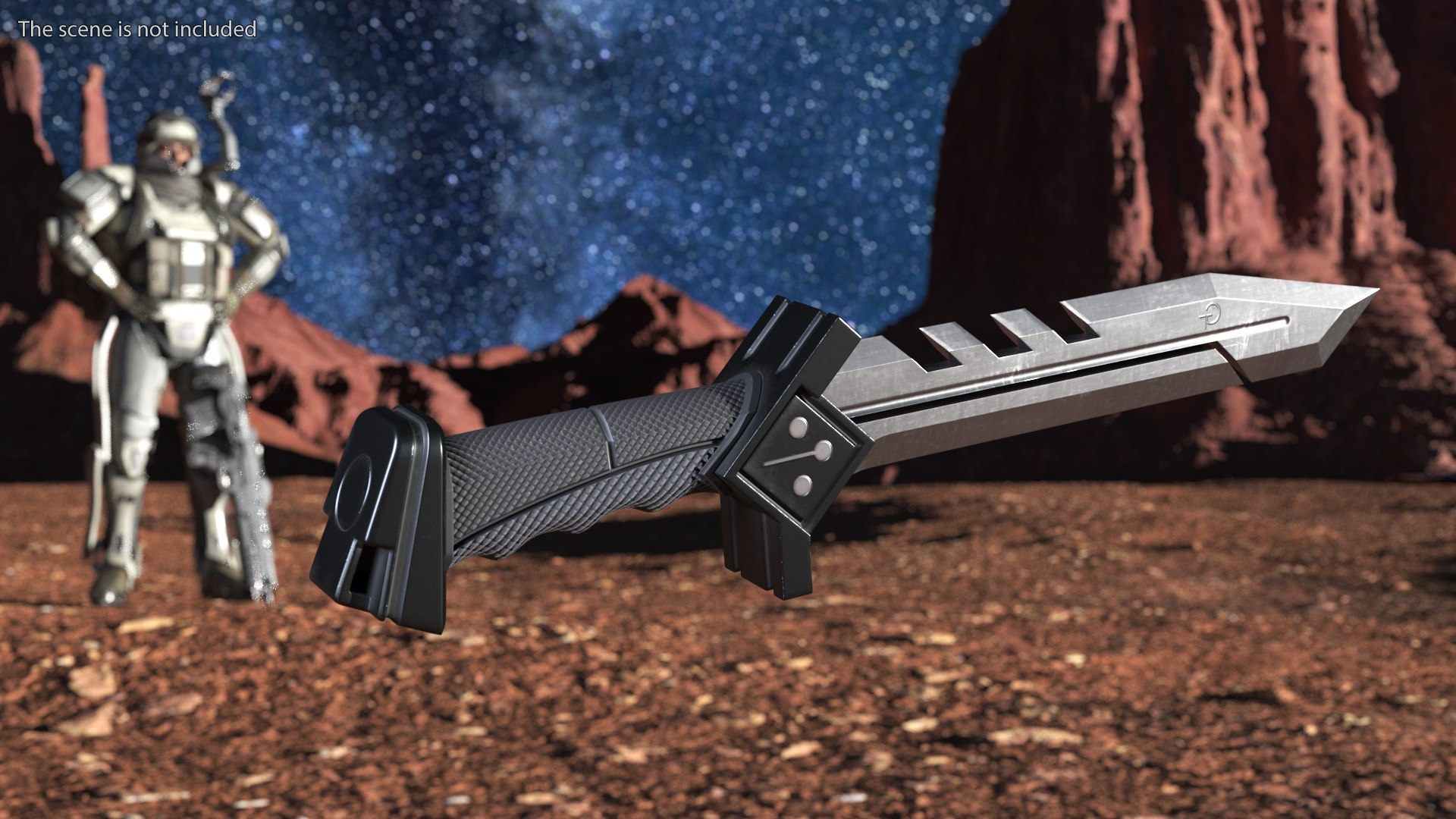 3D Futuristic Hunter Knife Black Model - TurboSquid 2169781