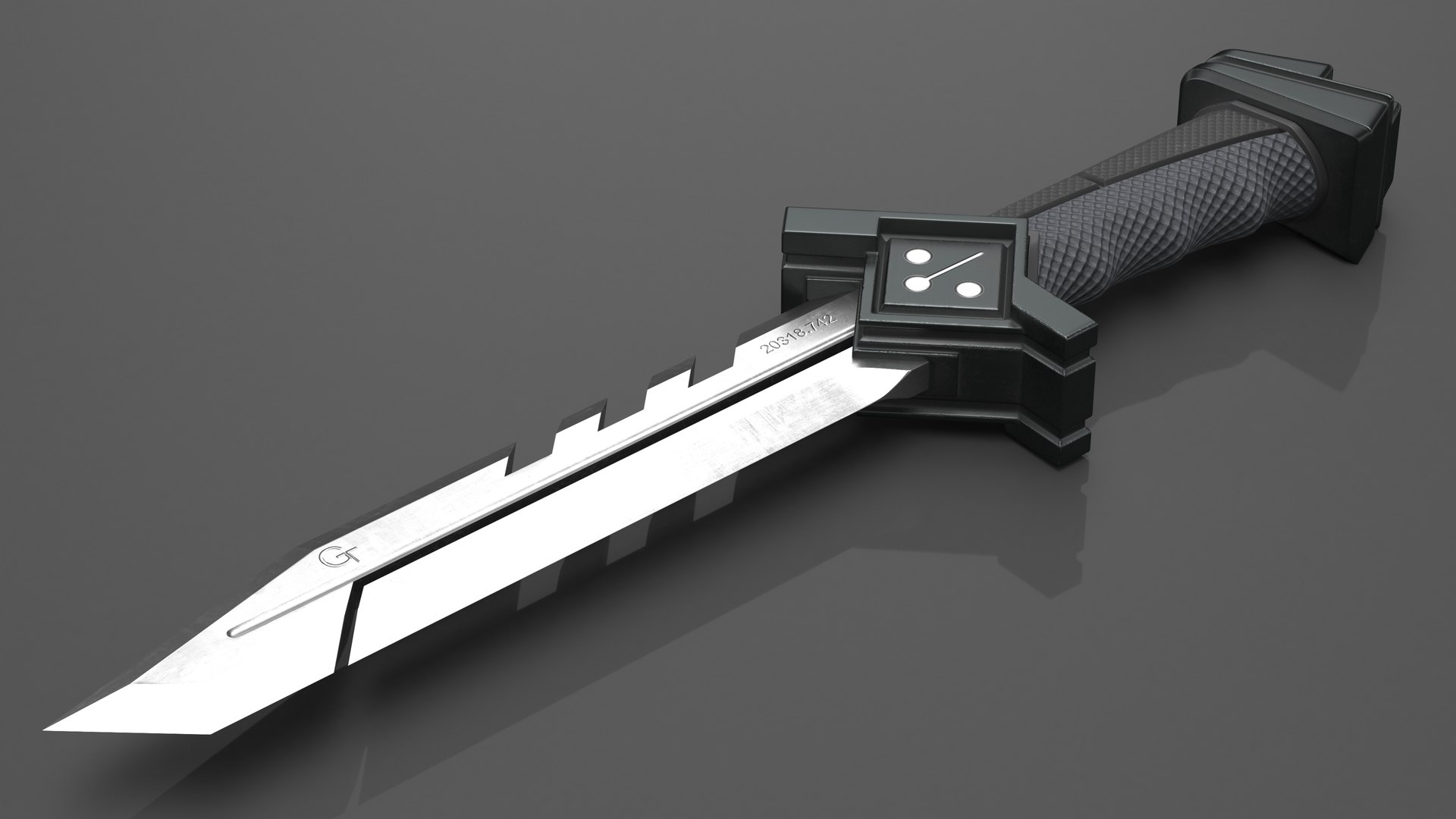 3D Futuristic Hunter Knife Black Model - TurboSquid 2169781