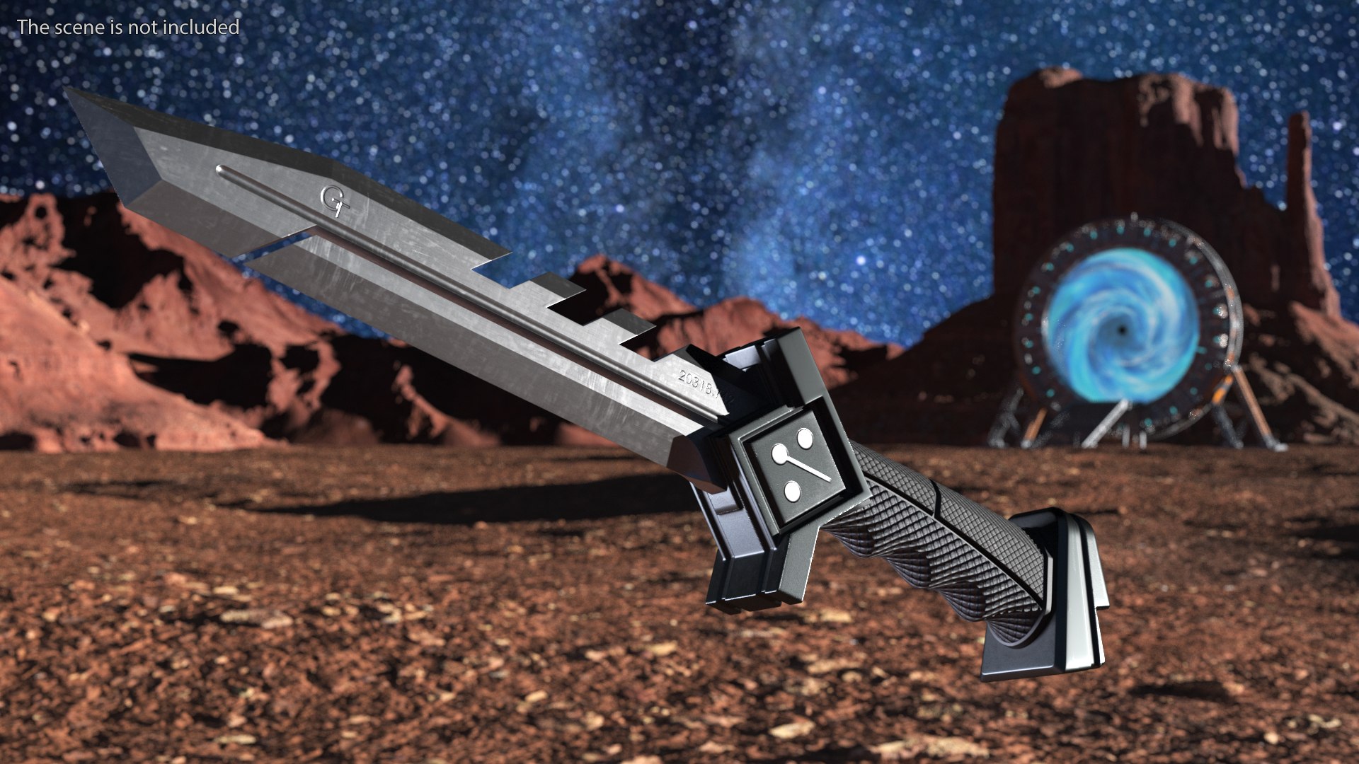 3D Futuristic Hunter Knife Black Model - TurboSquid 2169781