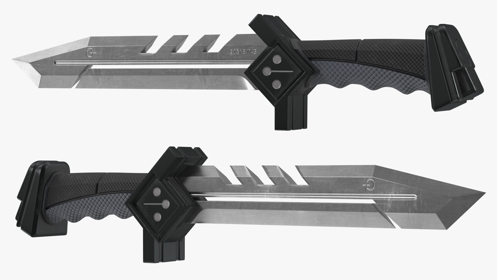 3D Futuristic Hunter Knife Black Model - TurboSquid 2169781