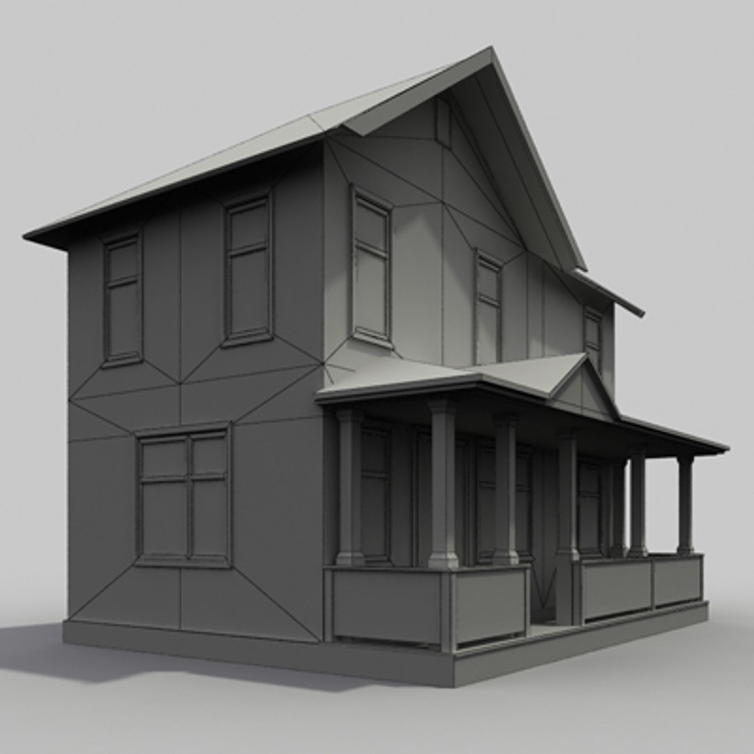 3d Small Town House Building