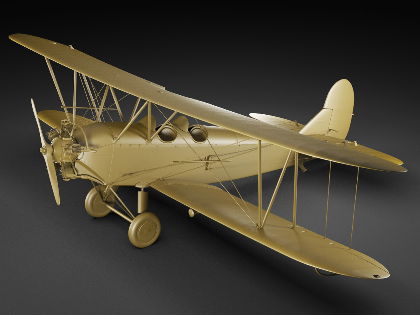 3d model of polikarpov po-2 soviet biplane