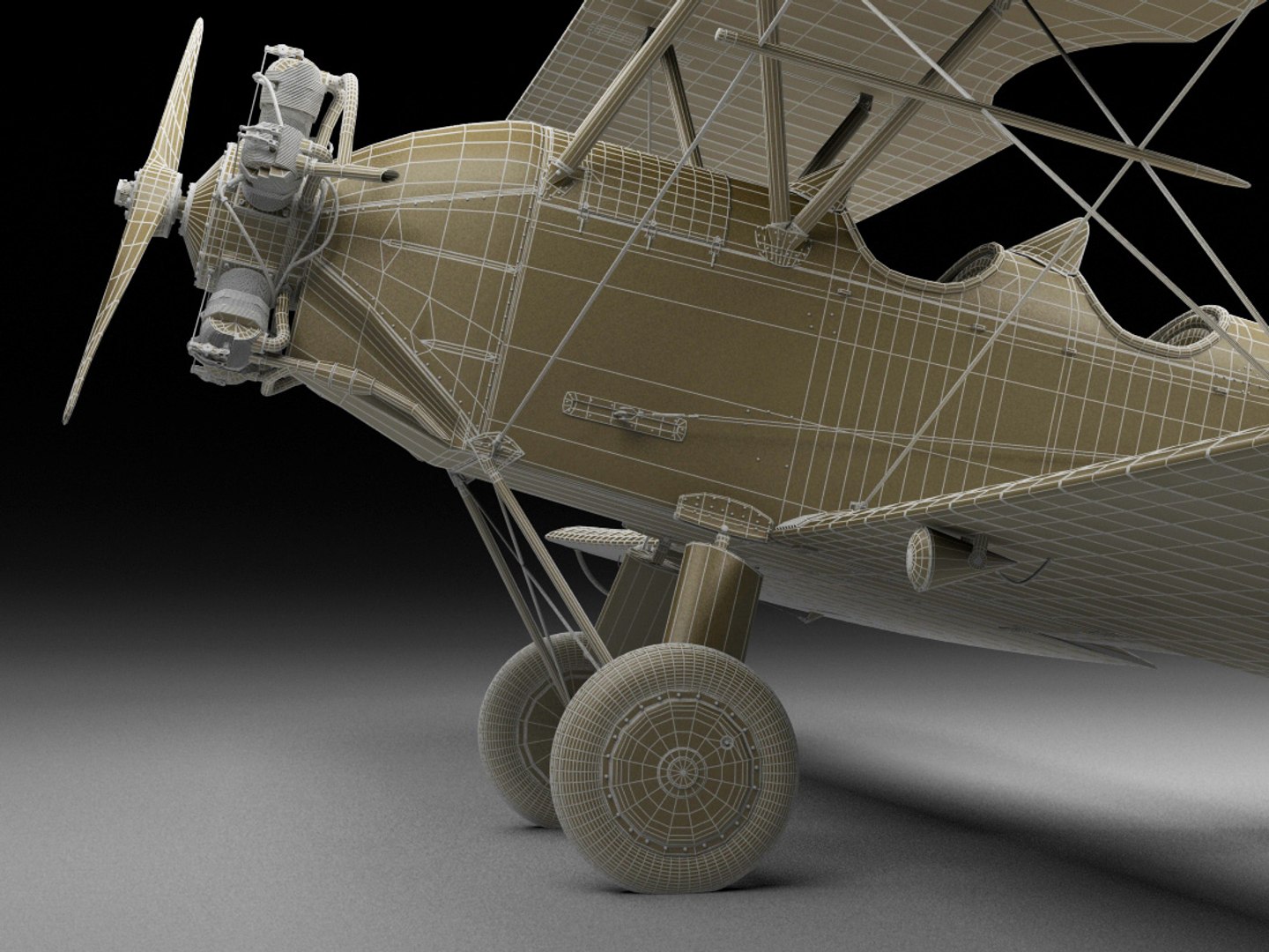 3d model of polikarpov po-2 soviet biplane