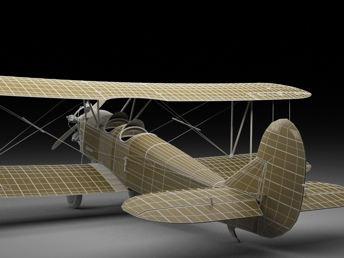 3d model of polikarpov po-2 soviet biplane