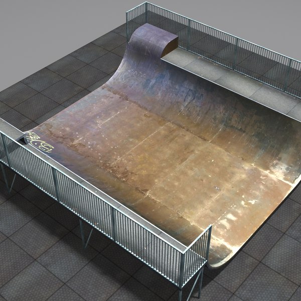 3d model modular skateboard ramps