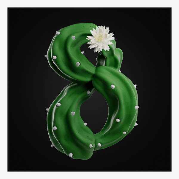 modelo 3d Cactus Número 8 Ocho - TurboSquid 2128380