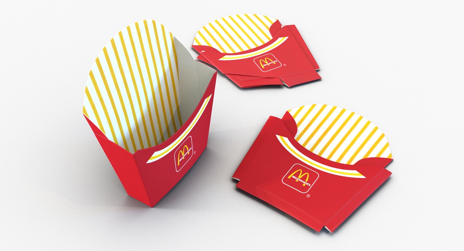 3ds French Fry Boxes Mcdonalds