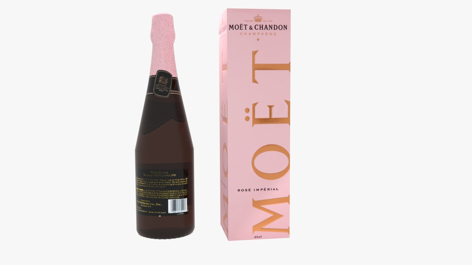 3D moet chandon ros champagne bottle - TurboSquid 1418004