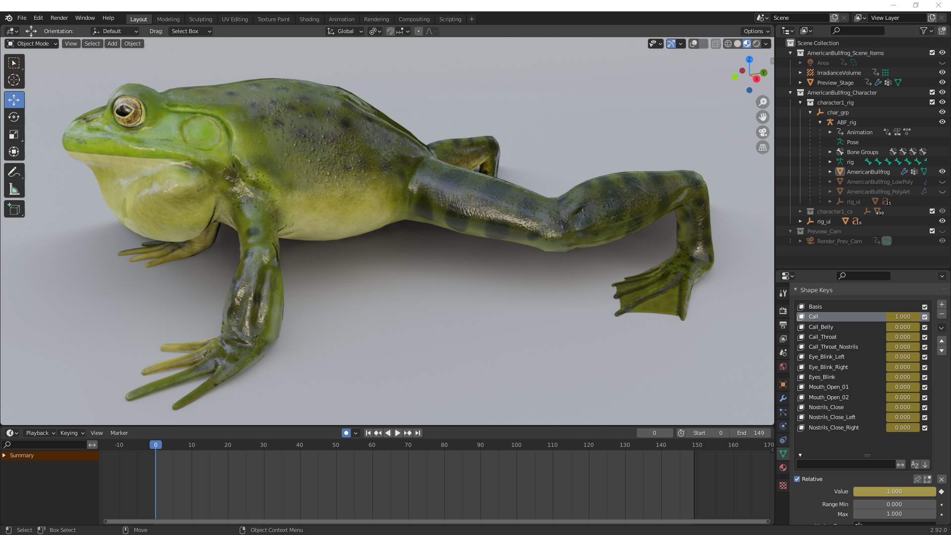 3D Model American Bullfrog - Rigged - TurboSquid 2031775