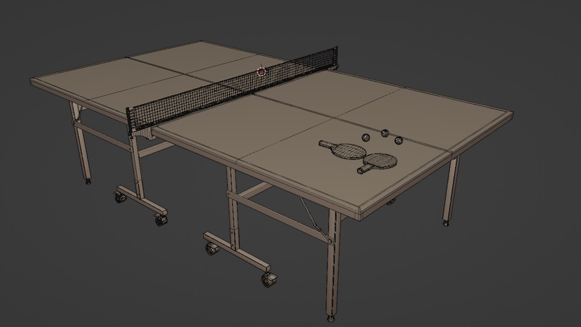 Black Tennis Table Ping Pong Rackets And Ball 3D Model - TurboSquid 2100609