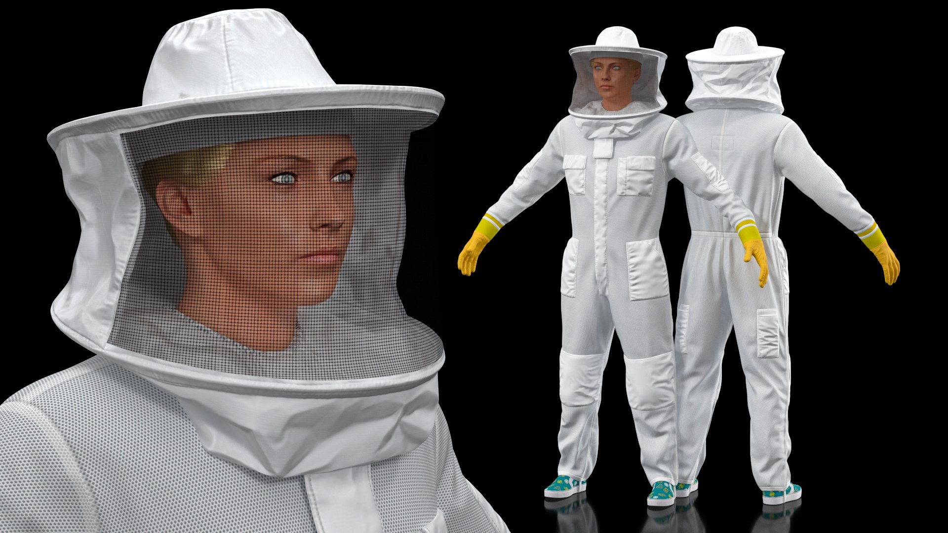 Woman beekeeper suit t 3D model - TurboSquid 1652289