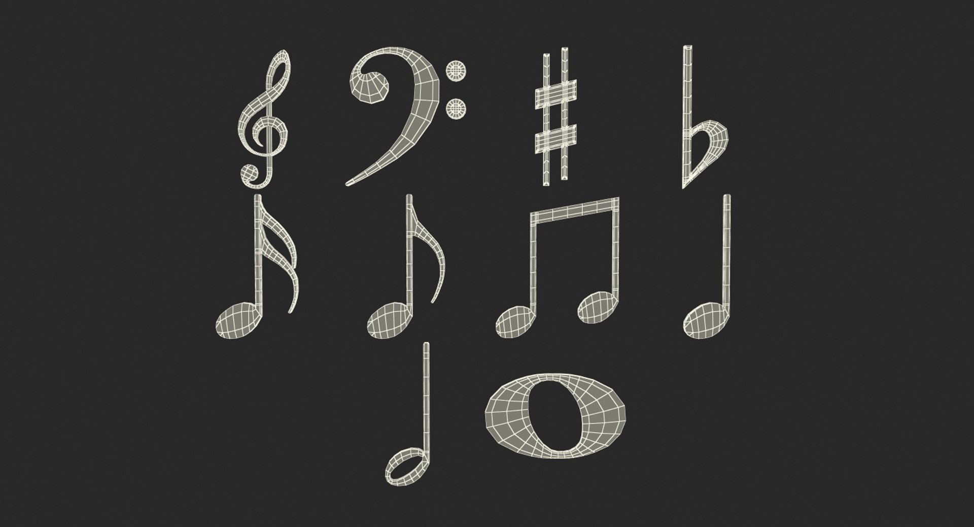 3D Model Silver Musical Notes - TurboSquid 1438135