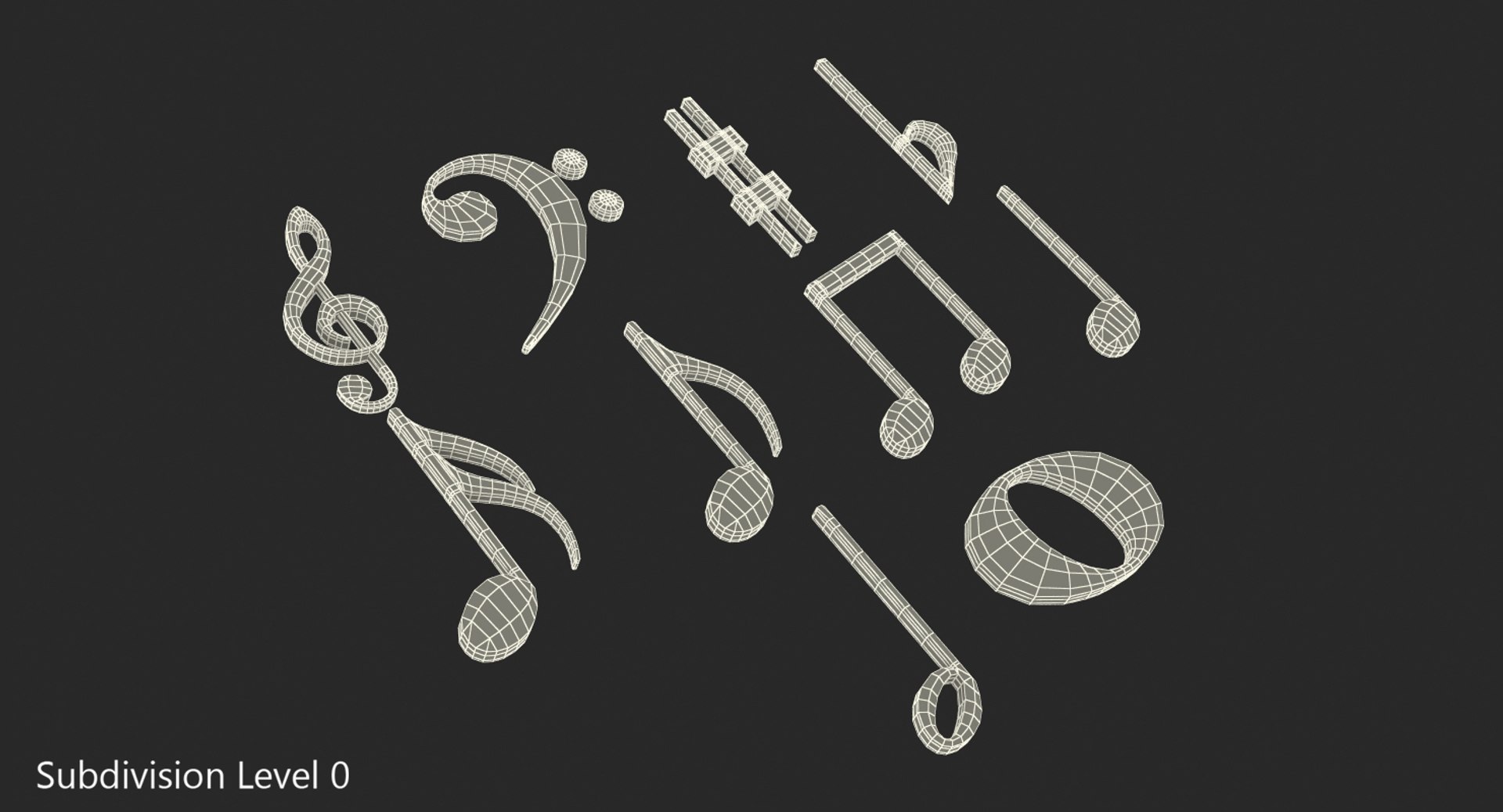 3D Model Silver Musical Notes - TurboSquid 1438135