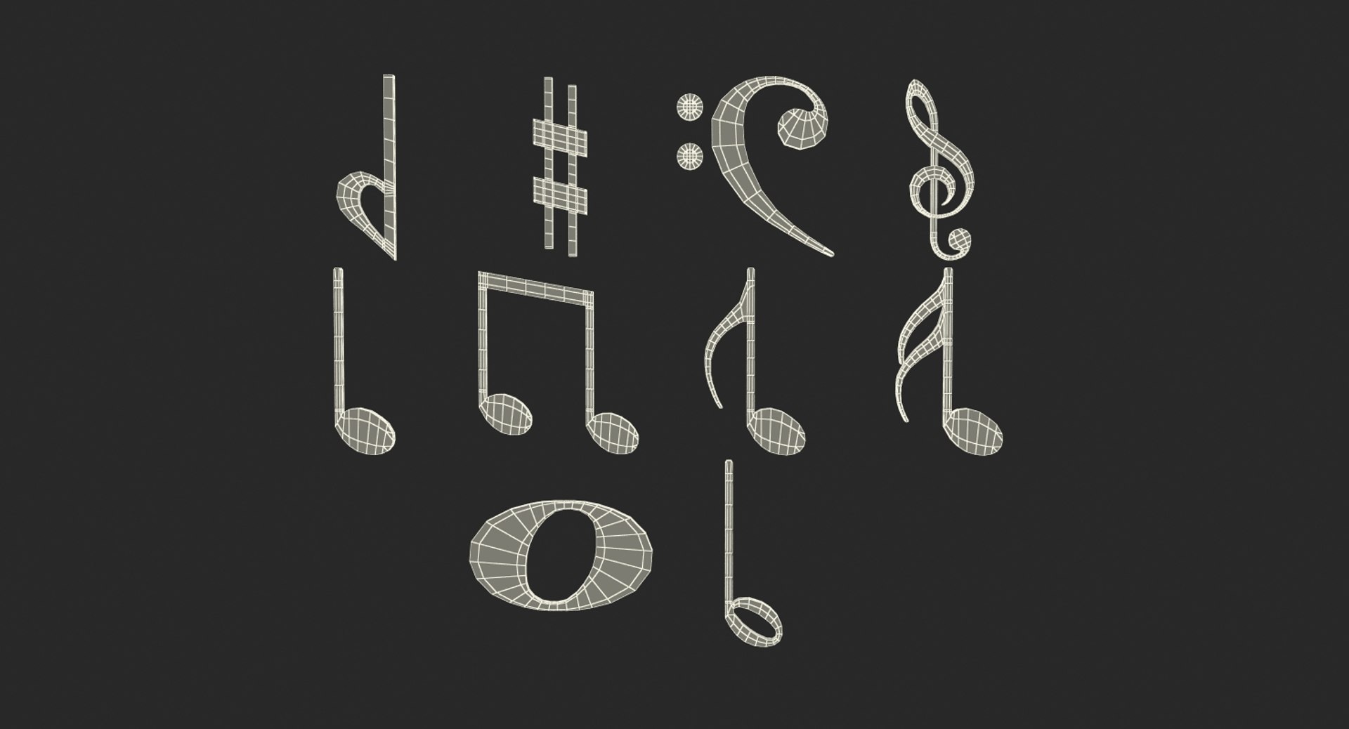 3D Model Silver Musical Notes - TurboSquid 1438135