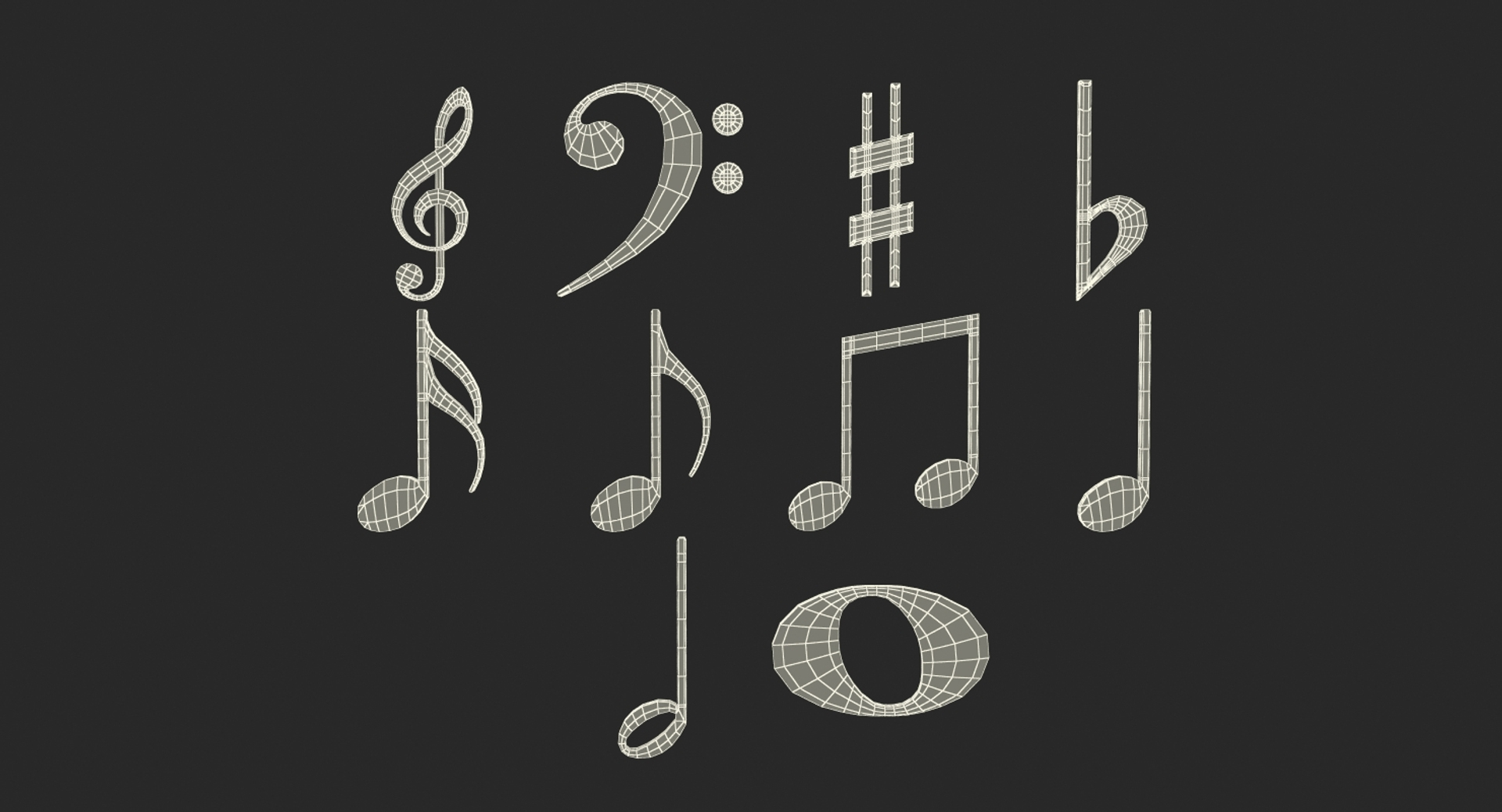3D Model Silver Musical Notes - TurboSquid 1438135