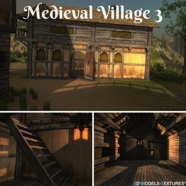 3D model medieval village - TurboSquid 1215162