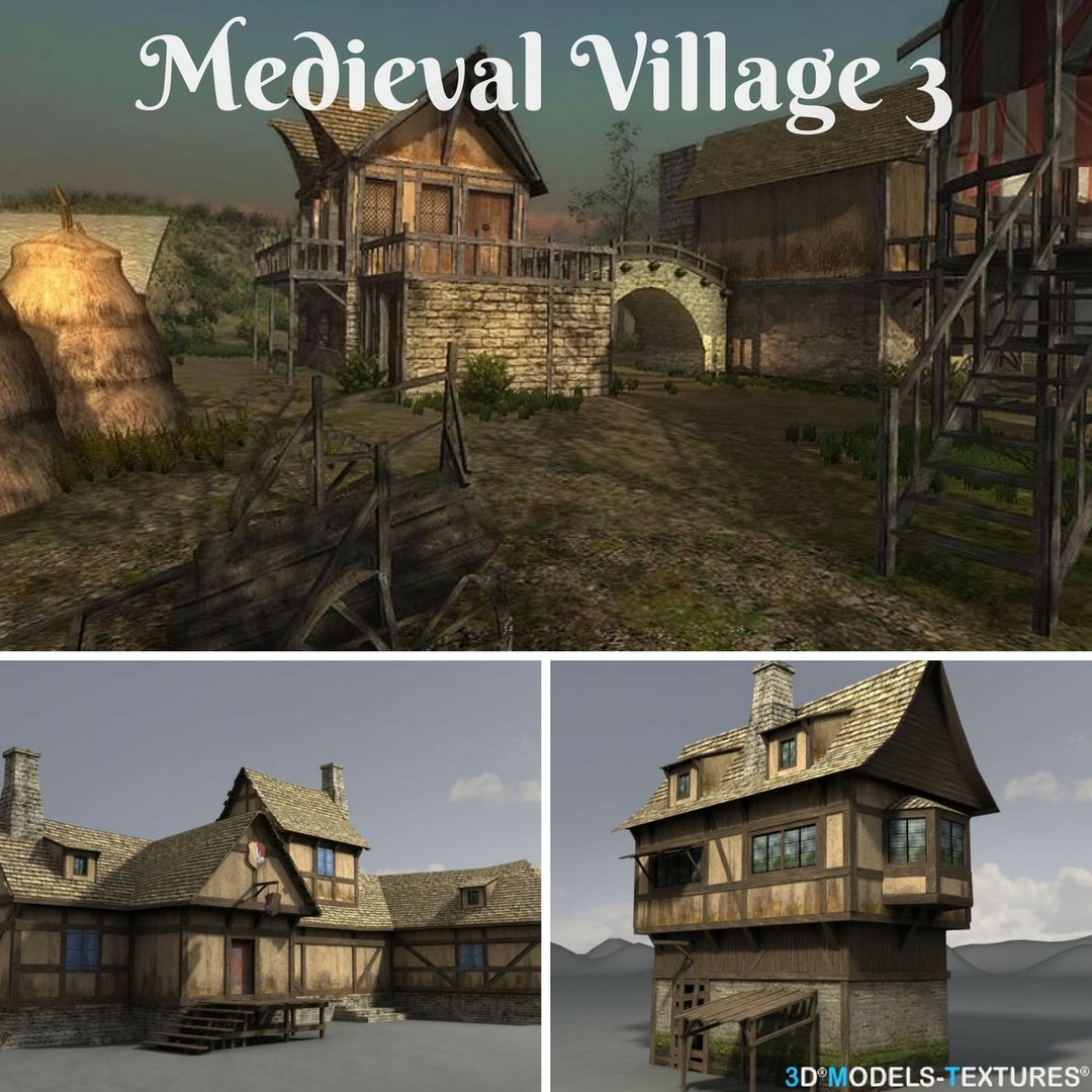 3D Model Medieval Village - TurboSquid 1215162