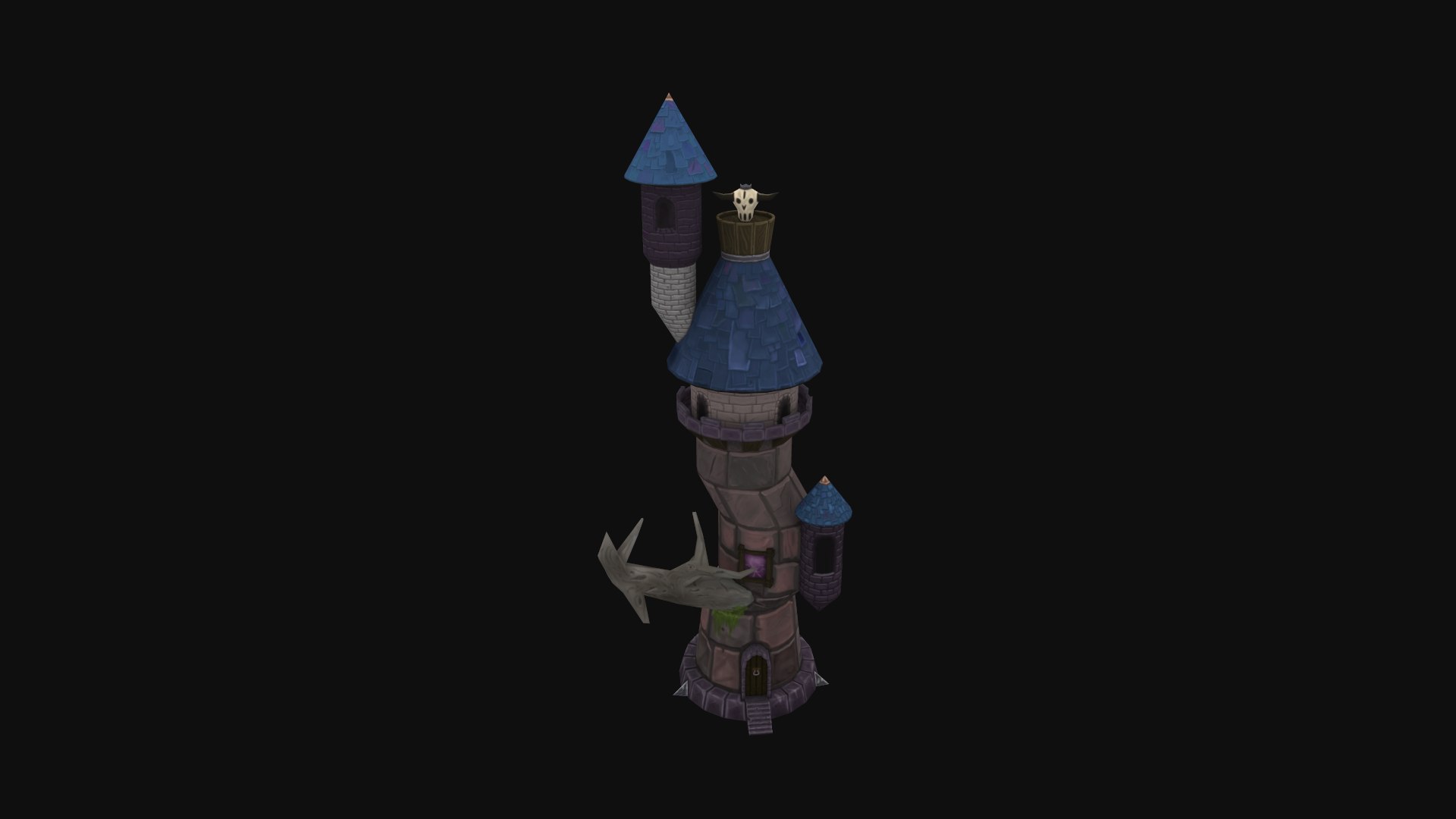hand painted tower 3d model