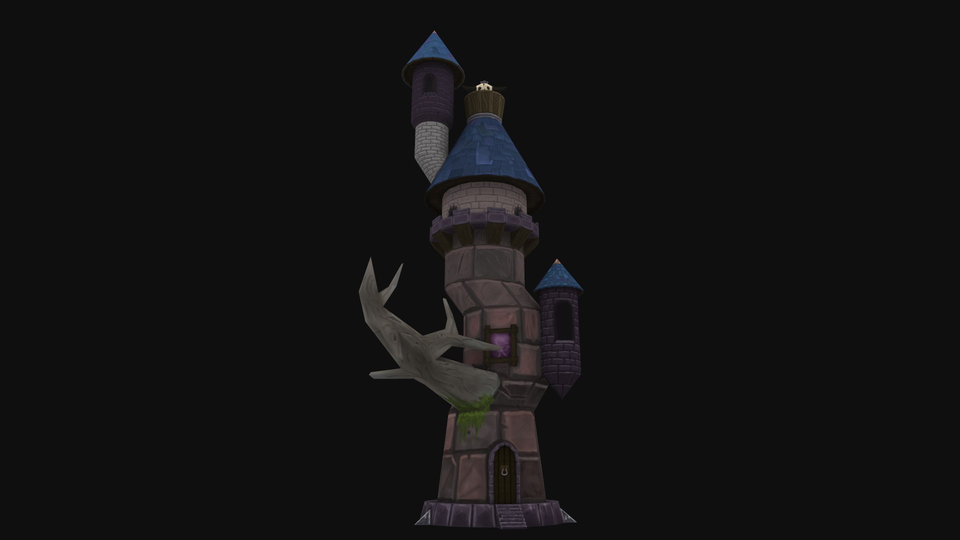 hand painted tower 3d model