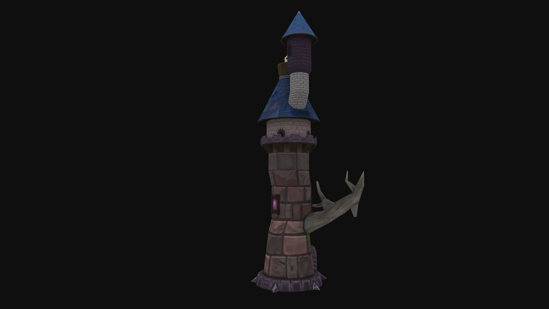 hand painted tower 3d model