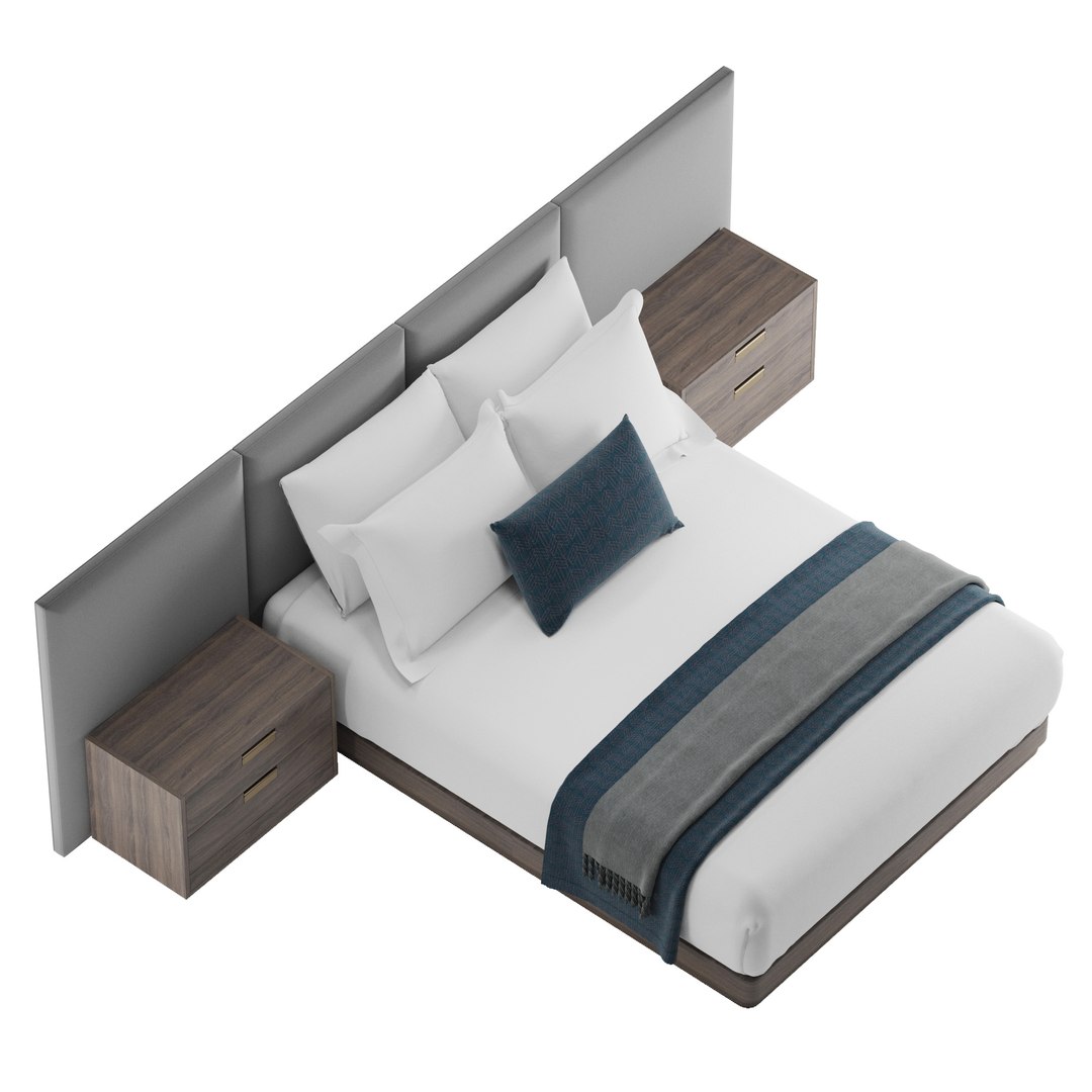 Bed For Hotel Guest Room 3D Model - TurboSquid 2125619