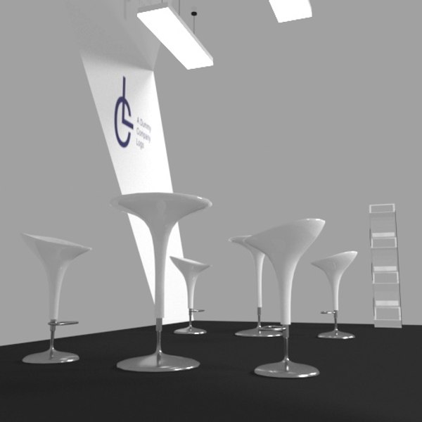 3D exhibition booth bar stools - TurboSquid 1362349