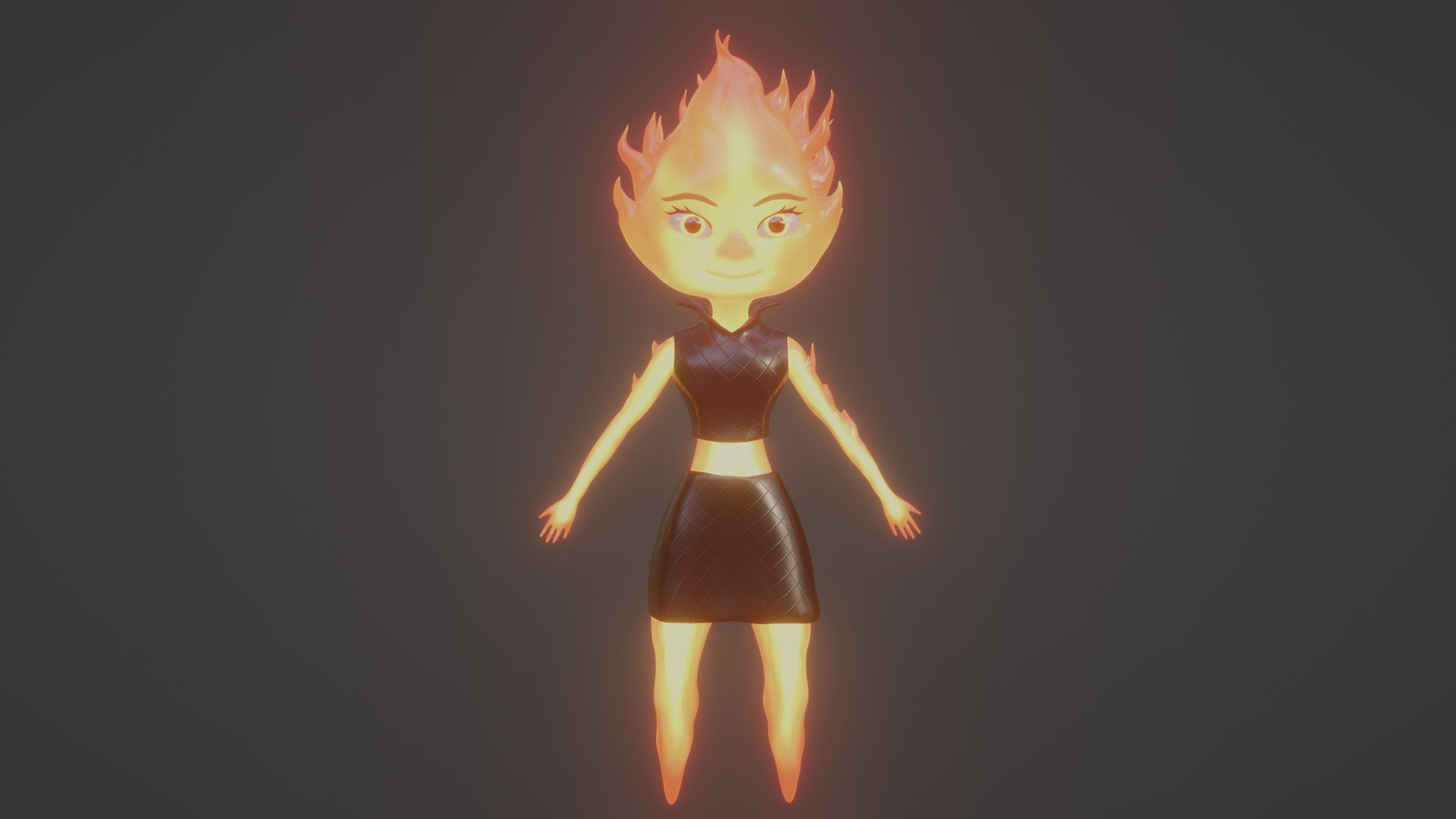 3D Ember Lumen Pixar Elemental Rigged Animation And Game Ready ...