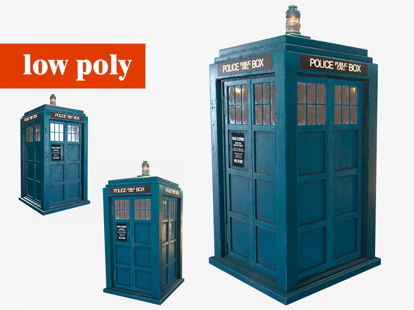 3D TARDIS Doctor Who Low-poly Textured Model - TurboSquid 2345777