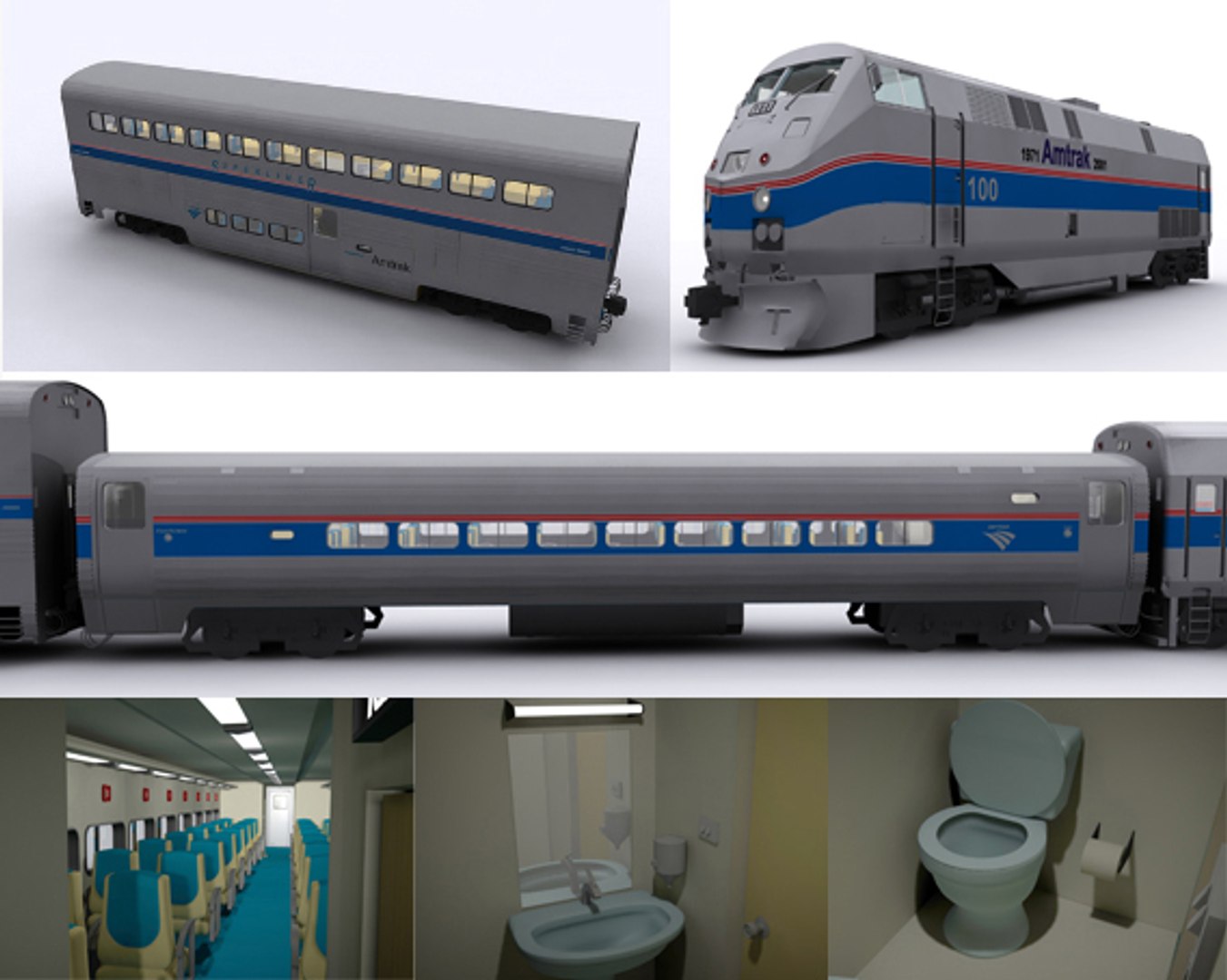 Amtrak Locomotive 3D Model - TurboSquid 1509041
