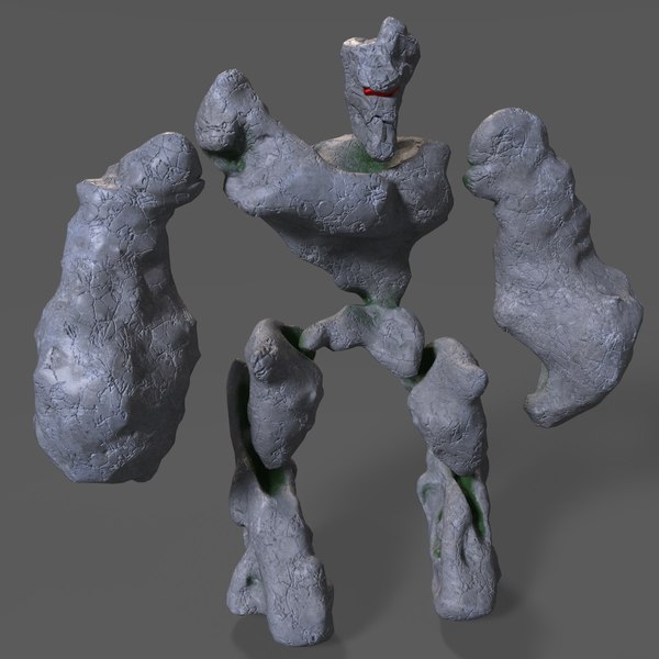 elemental stone golem 3d obj