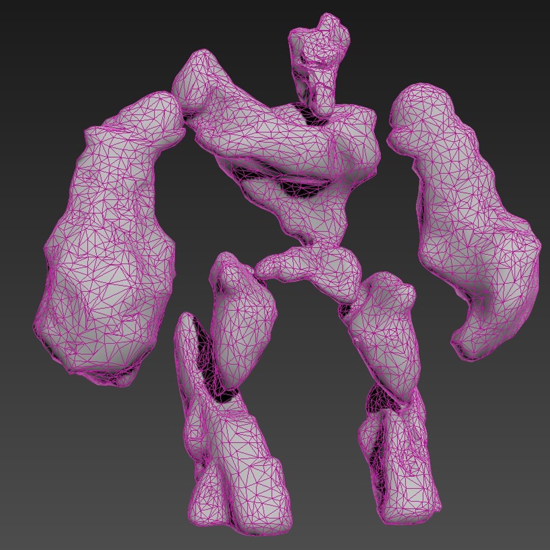 Elemental Stone Golem 3d Obj