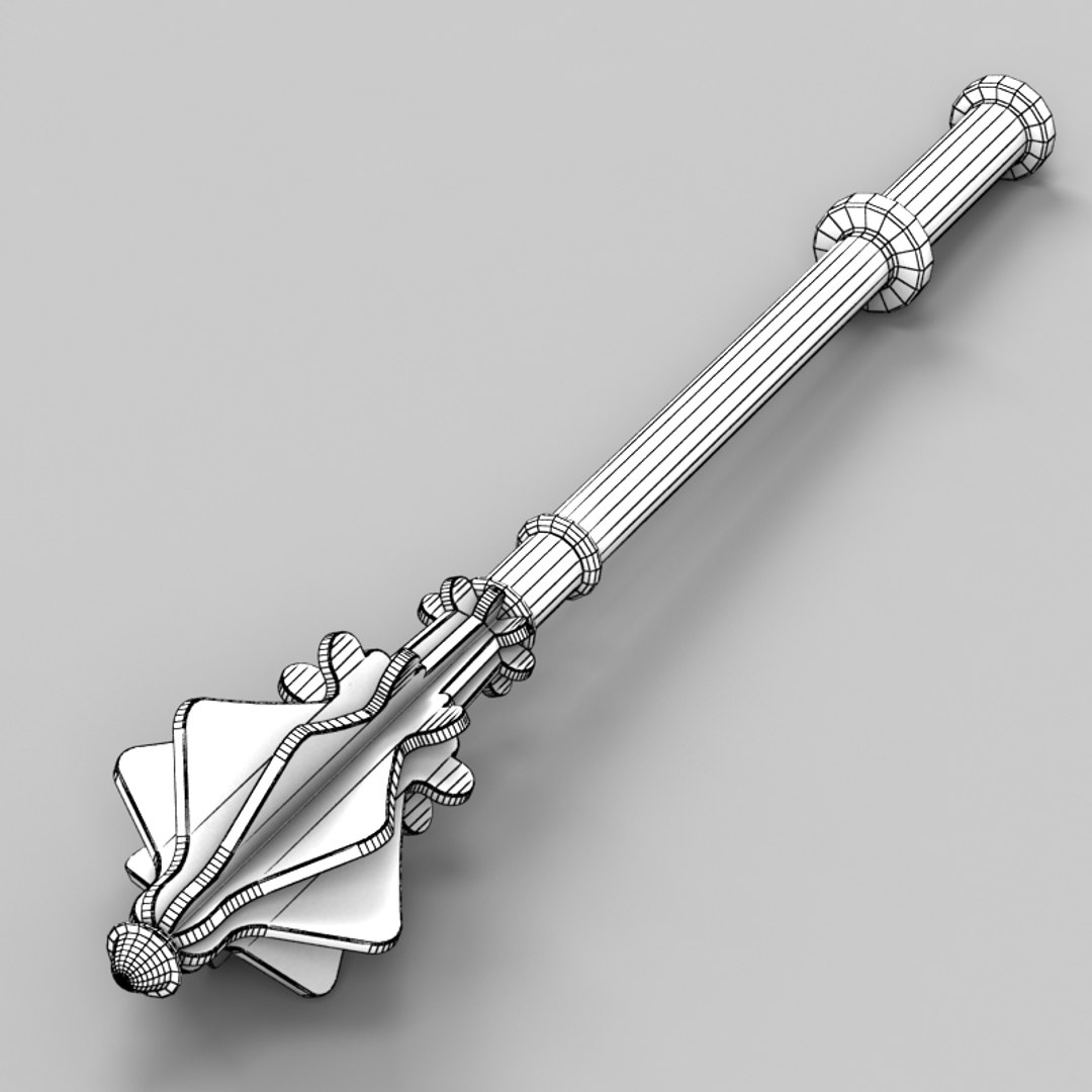 flanged mace 3d model