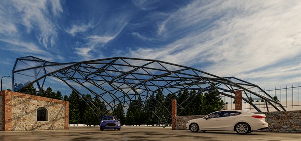 Space Frame Structure Top Cover Revit 3D model 3D 모델 - TurboSquid 2083934