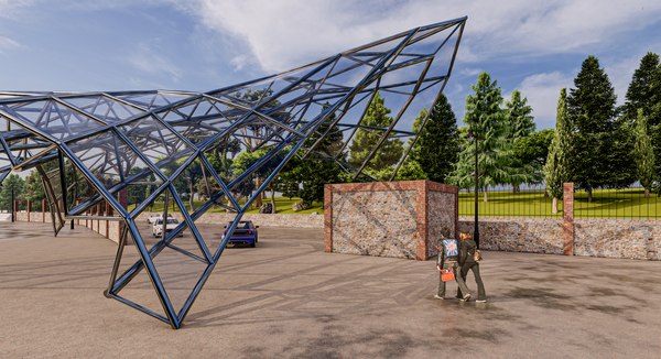 modelo 3d Space Frame Structure Top Cover Revit 3D model - TurboSquid ...
