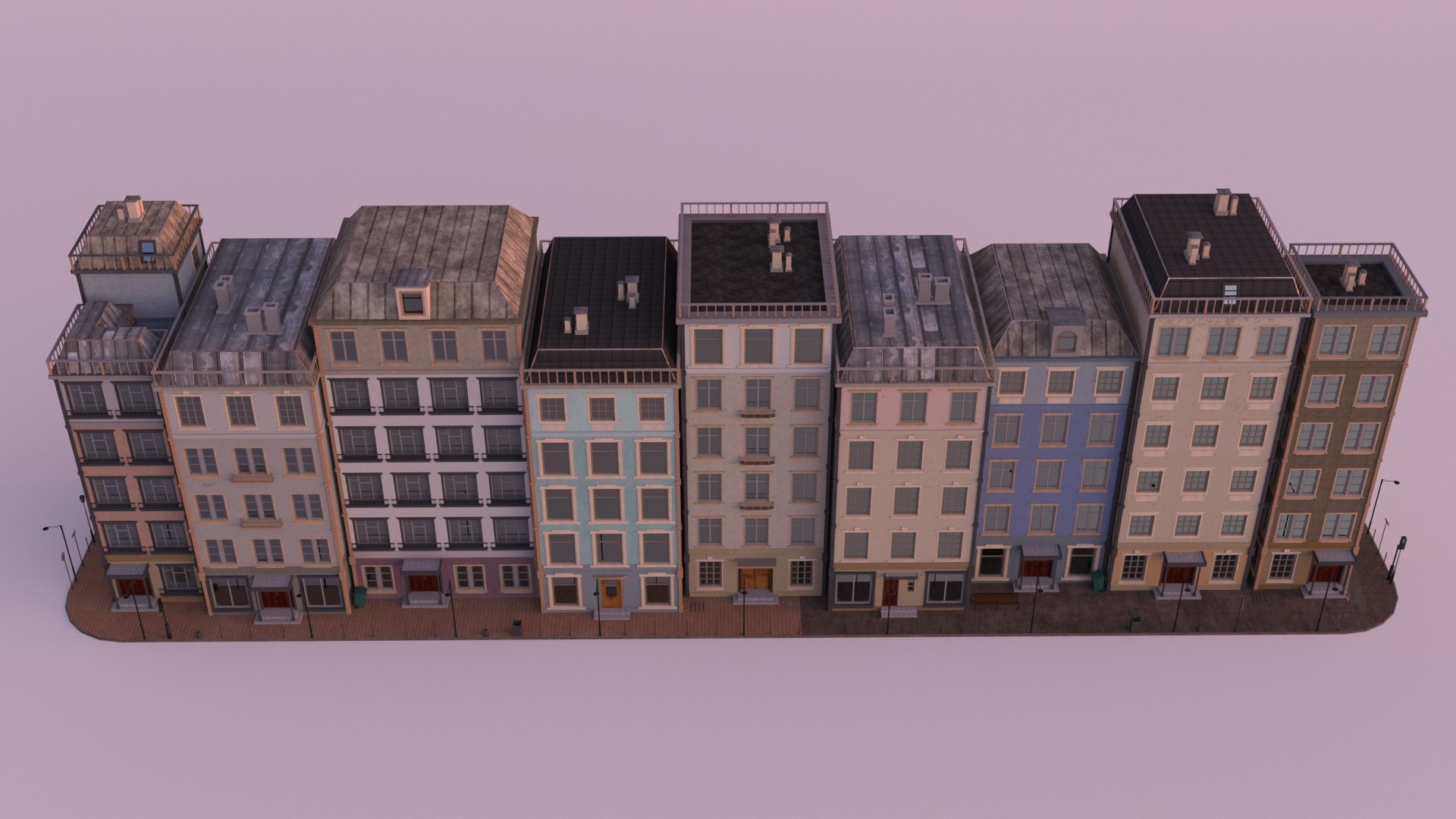 3D Model City Block European - TurboSquid 2024002