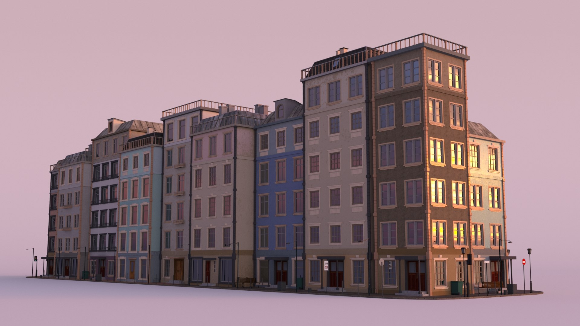 3D Model City Block European - TurboSquid 2024002