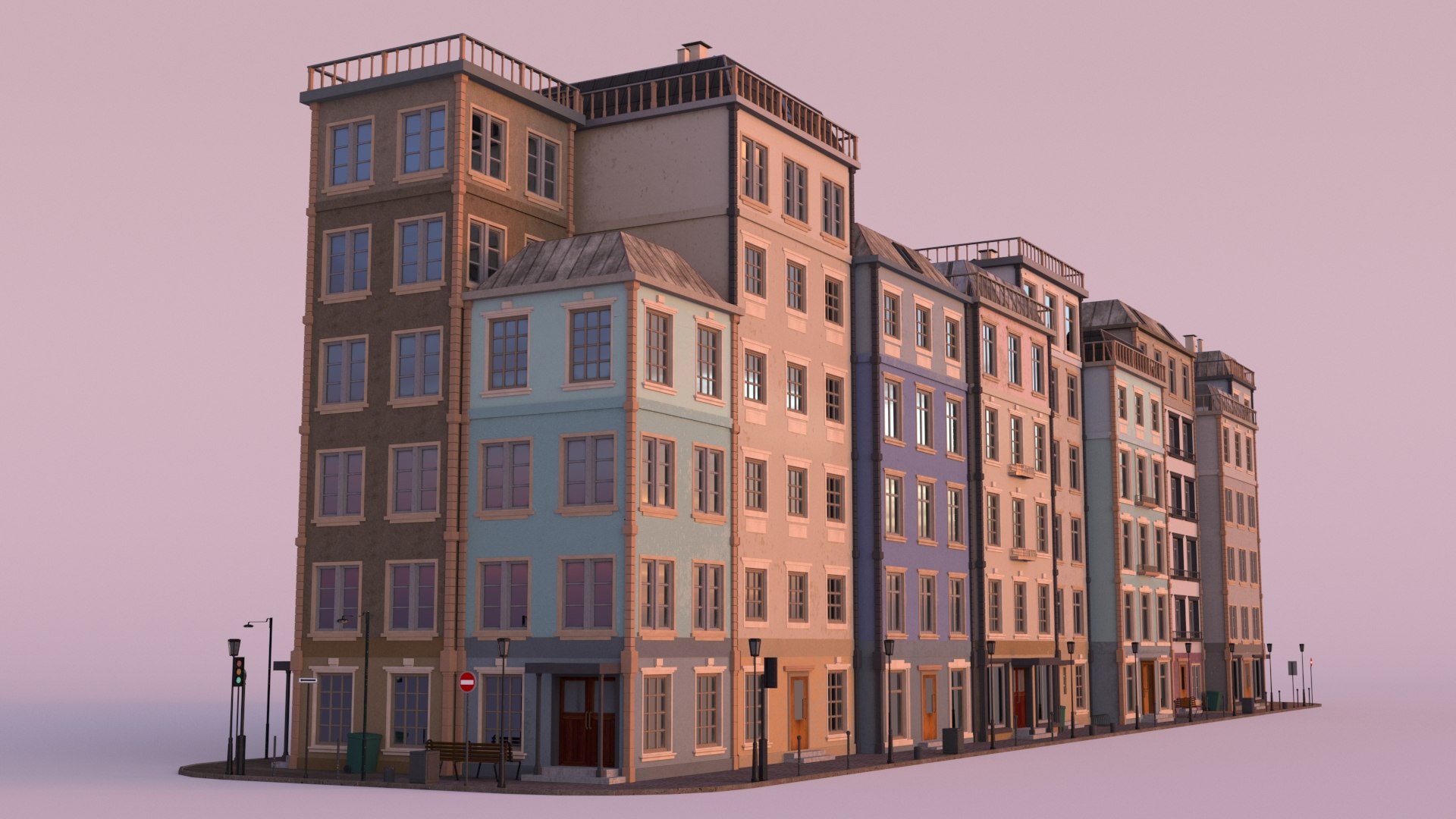 3D Model City Block European - TurboSquid 2024002