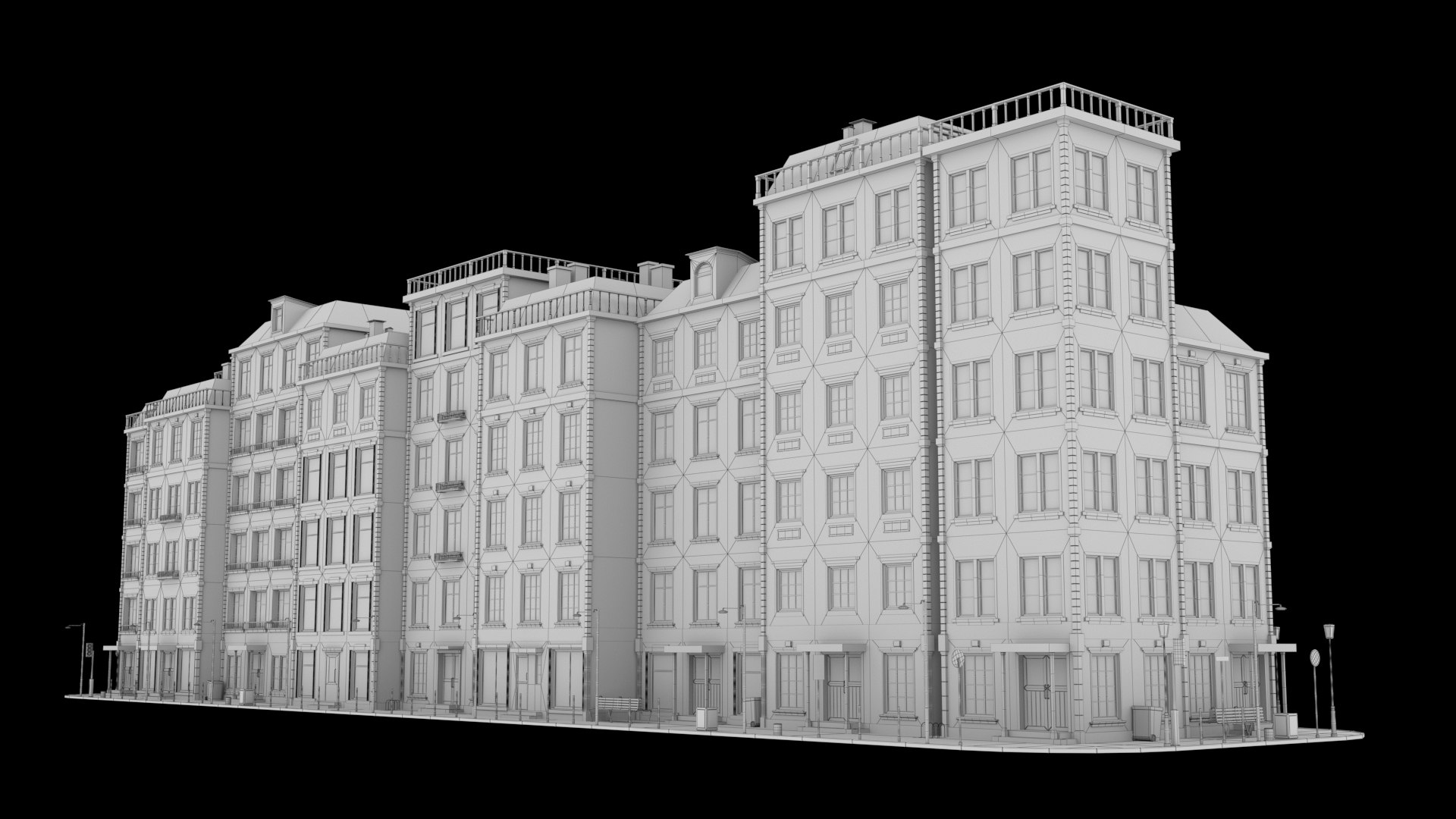 3D Model City Block European - TurboSquid 2024002