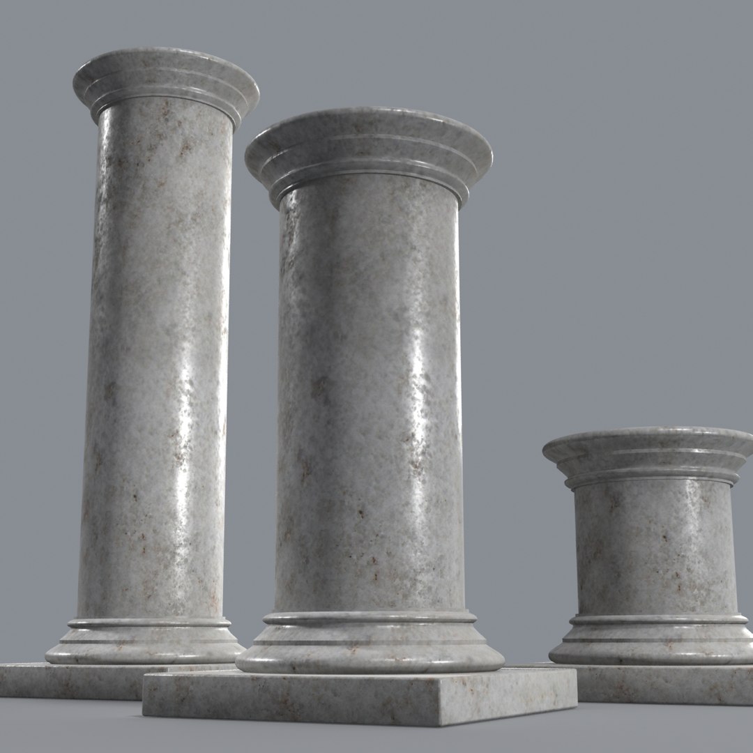 3d Pedestals Support Statue Model