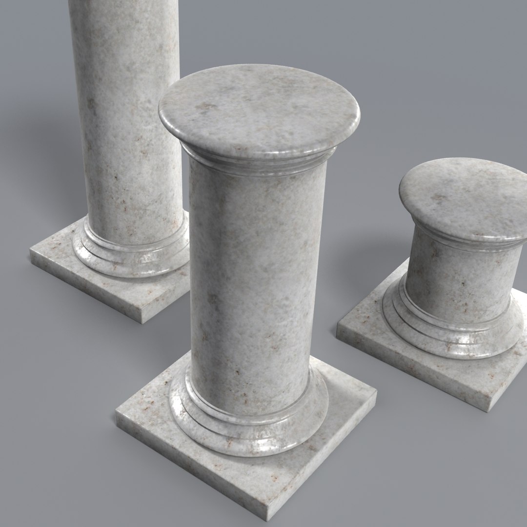 3d Pedestals Support Statue Model