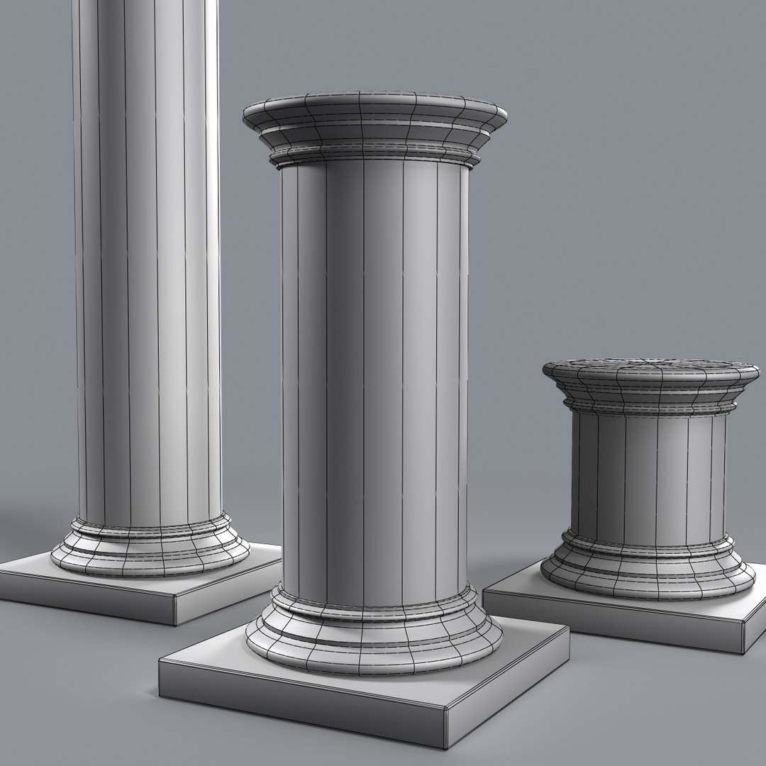 3d Pedestals Support Statue Model