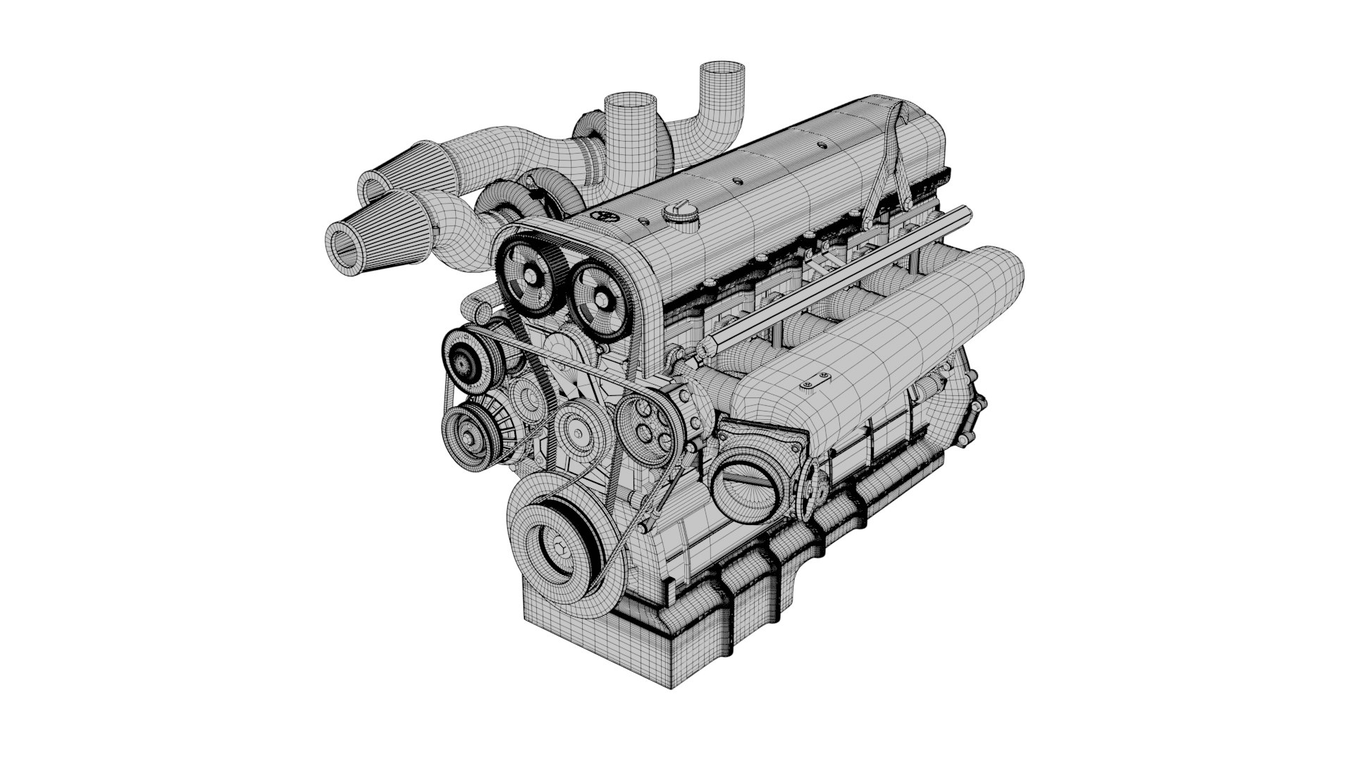 Toyota 2jz Twin Turbo Engine 3D - TurboSquid 2245289