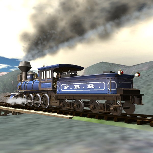3d model prr engine tender rigged