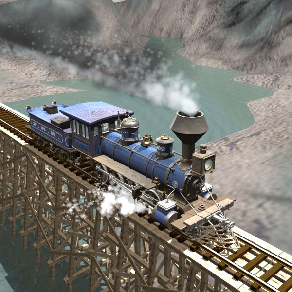 3d model prr engine tender rigged